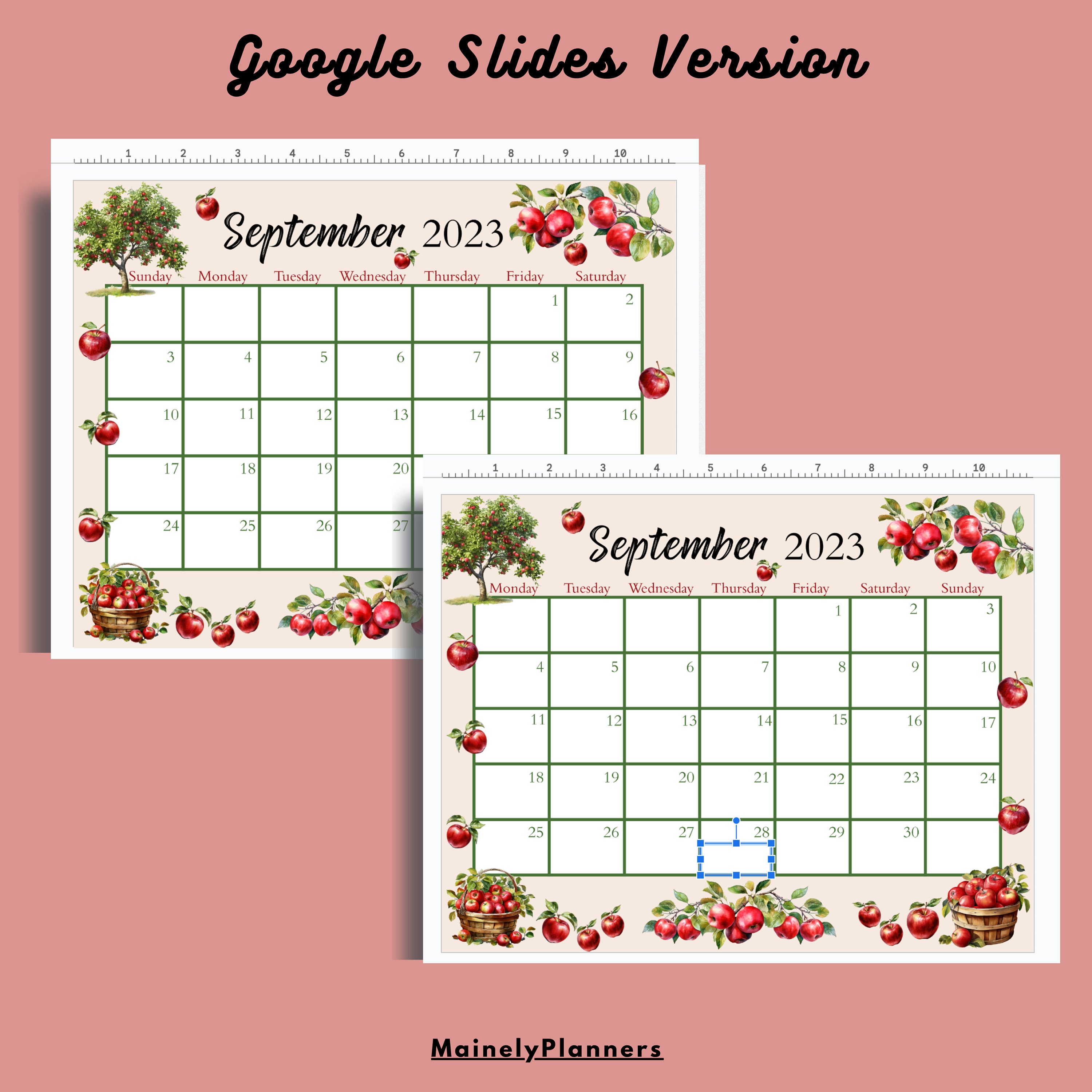 EDITABLE September 2023 Calendar, Homeschool Calendar, Fall Apple ...