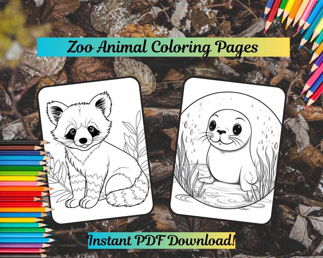 Zoo Animals Coloring Pages Animal Printable Designs Zoo Creature Pages ...