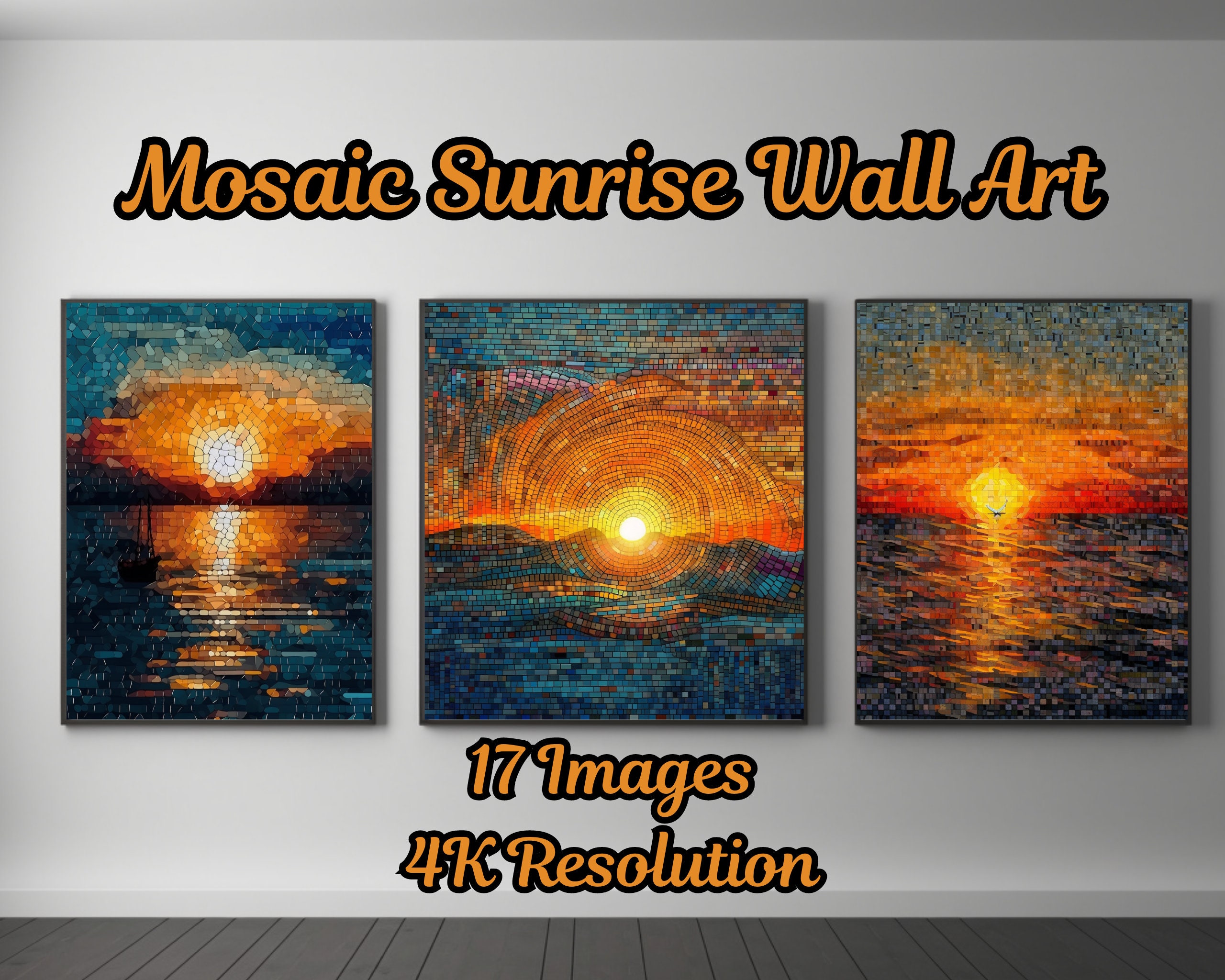 Mosaic Sunrise Wall Art Room Decor Printable Digital Art | Beautiful ...