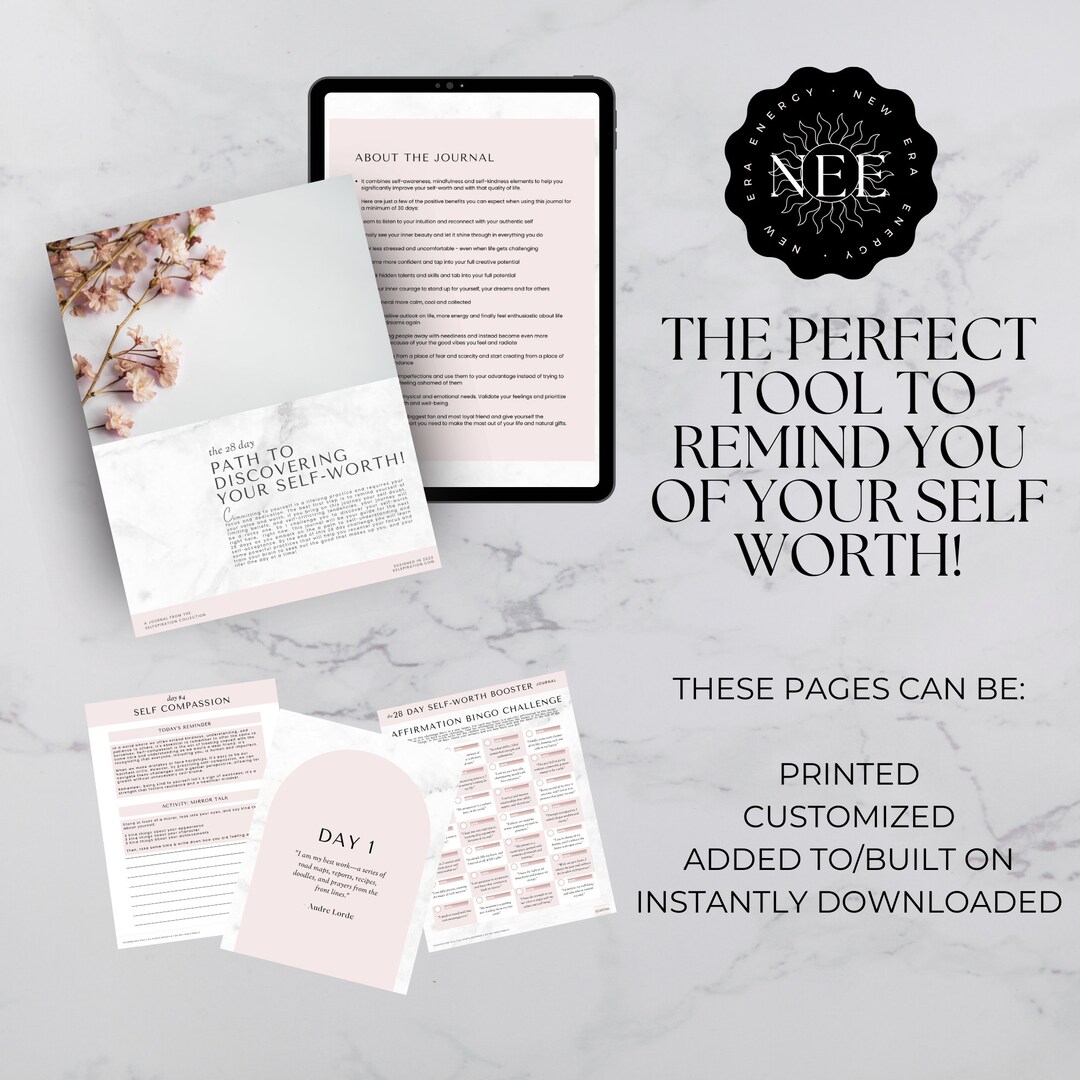 Self Worth Challenge Guided Journal Guided Self Worth Journal Self Care ...