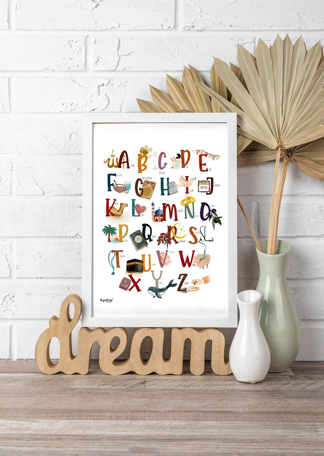 Islamic ABC Poster for Kids Handmade Illustration - Etsy