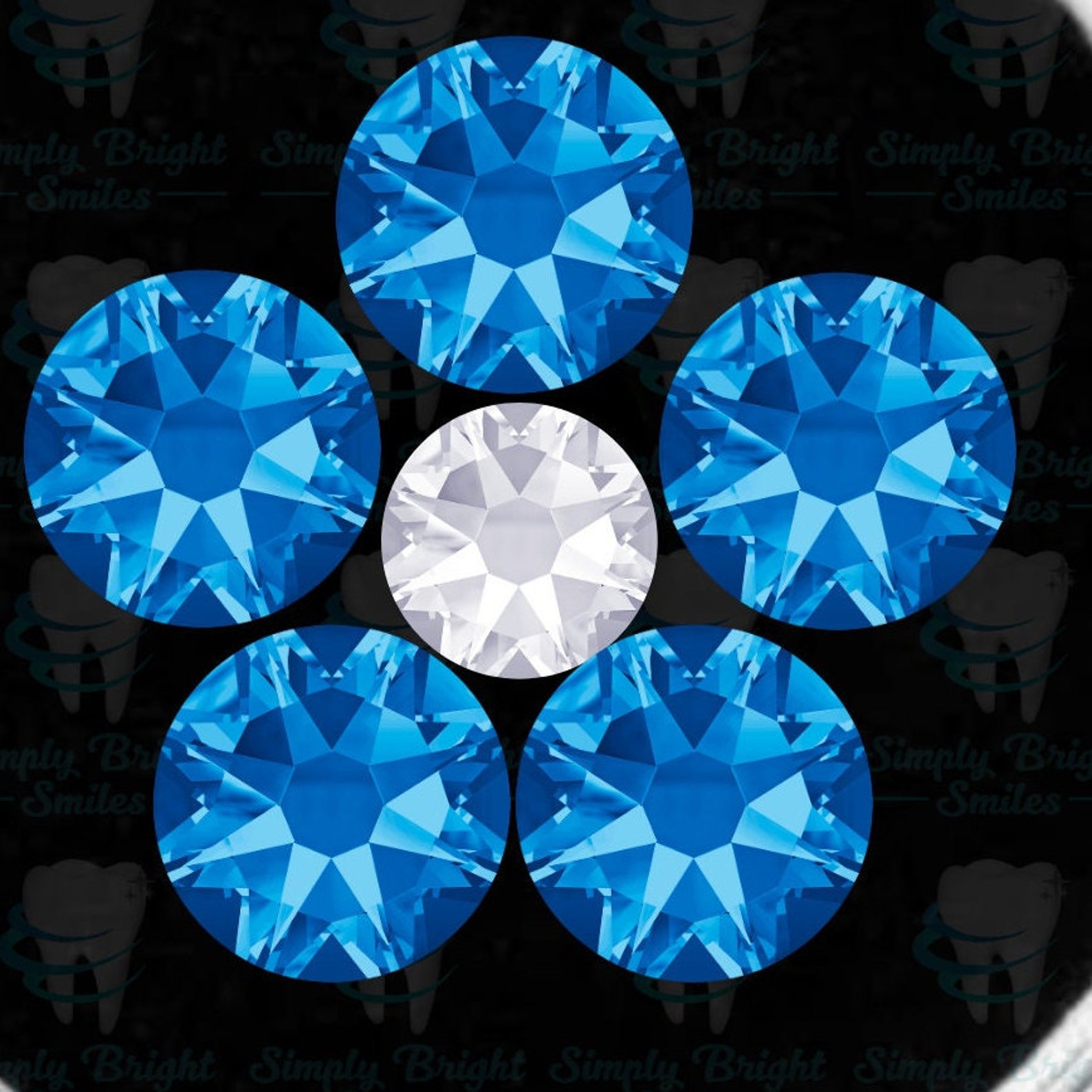 Flower Tooth Gem Crystal Design, Cherry Tooth Gem Tooth Gem Kits, Tooth ...