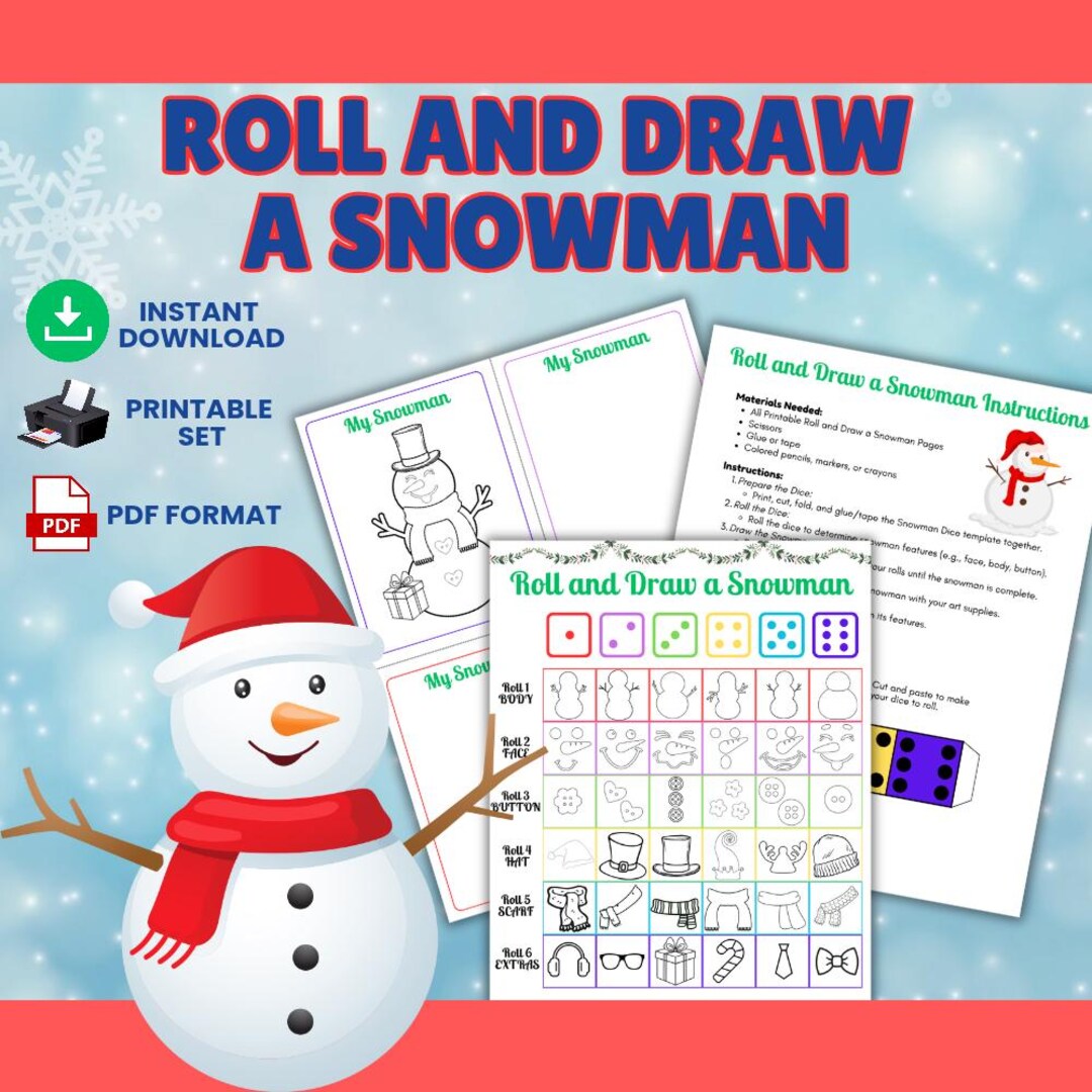 Interactive Snowman Drawing Game Kit – Winter Activity for Kids ...