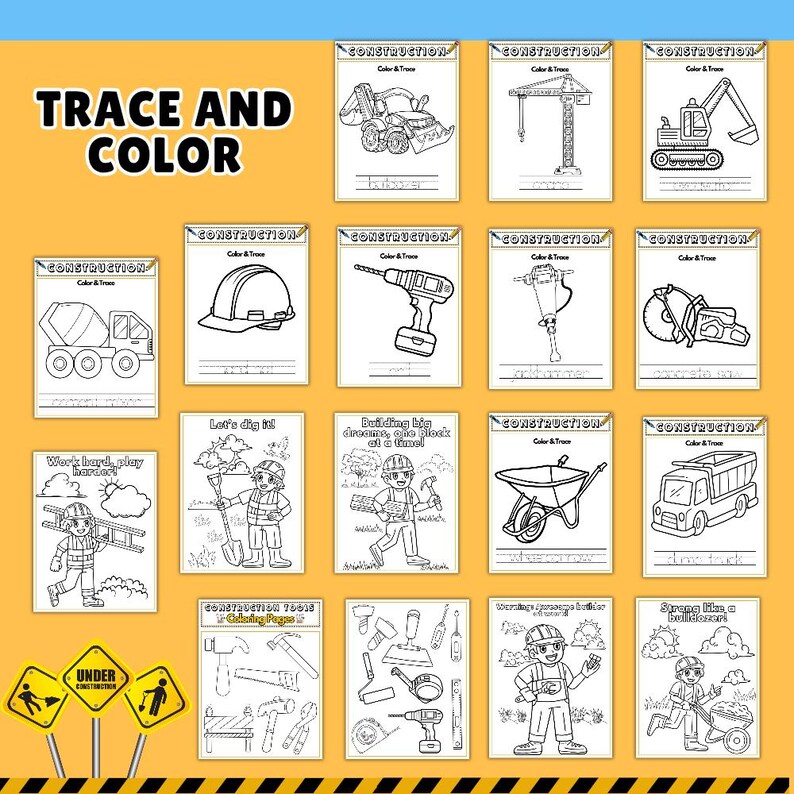 Construction Activity Pack for Kids - Printable Bingo, Worksheets ...