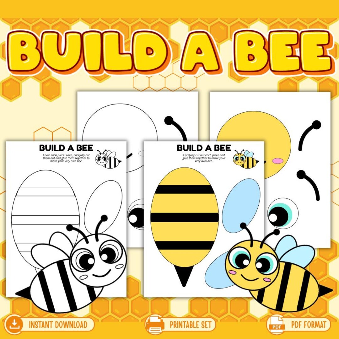 Preschool Printable Build a Bee Craft | Kids Activity Pack Preschool ...