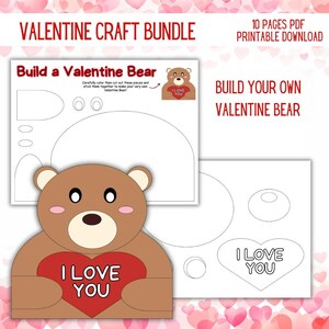 Valentine's Day Kids Craft Bundle | Coloring Pages, Puppets (PDF ...