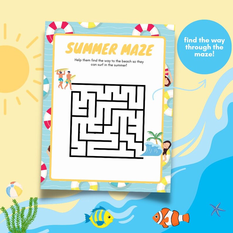 Summer Word Search Maze I Spy | Printable Summer Activities for Kids ...