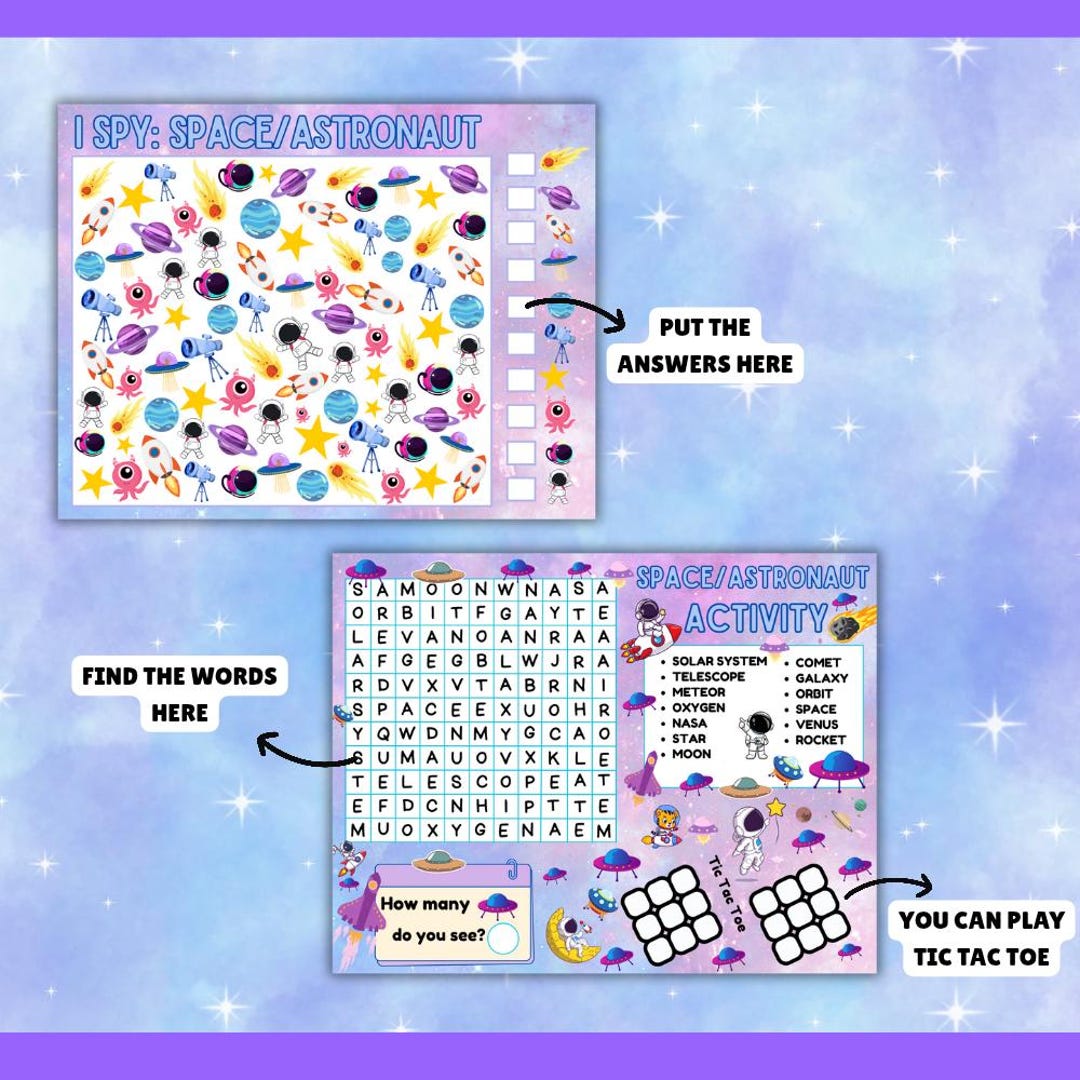 Space Astronaut Activity Pack for Kids - Printable Crafts, Coloring ...