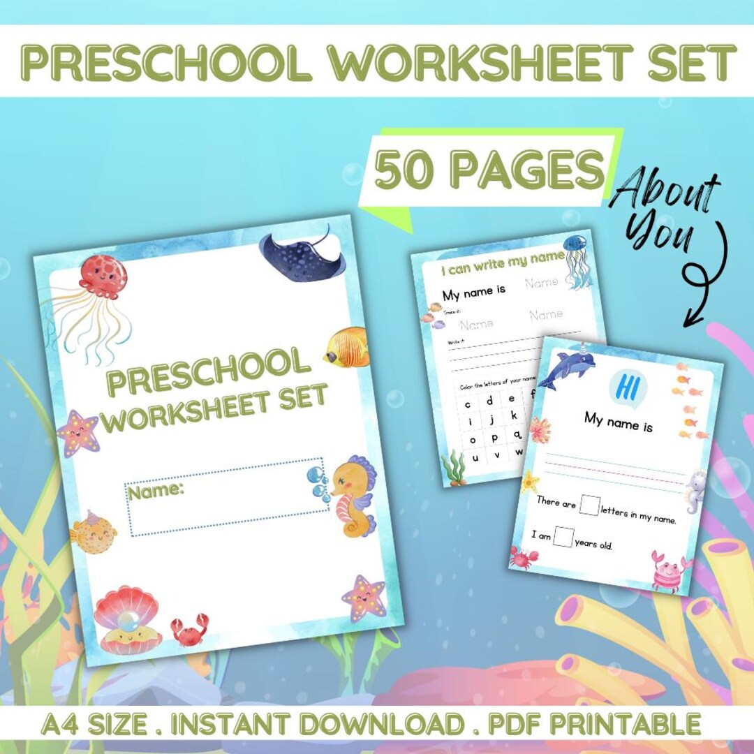 Under the Sea Preschool Worksheets, Ocean Learning Activities (PDF ...