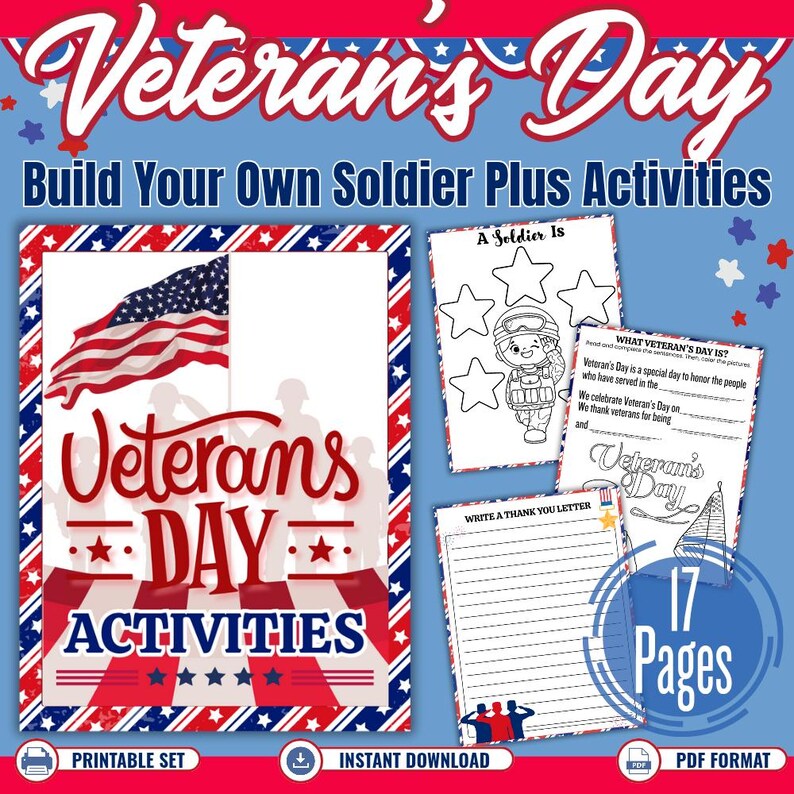 Veteran’s Day Activities for Kids | Build a Soldier Craft, Coloring ...