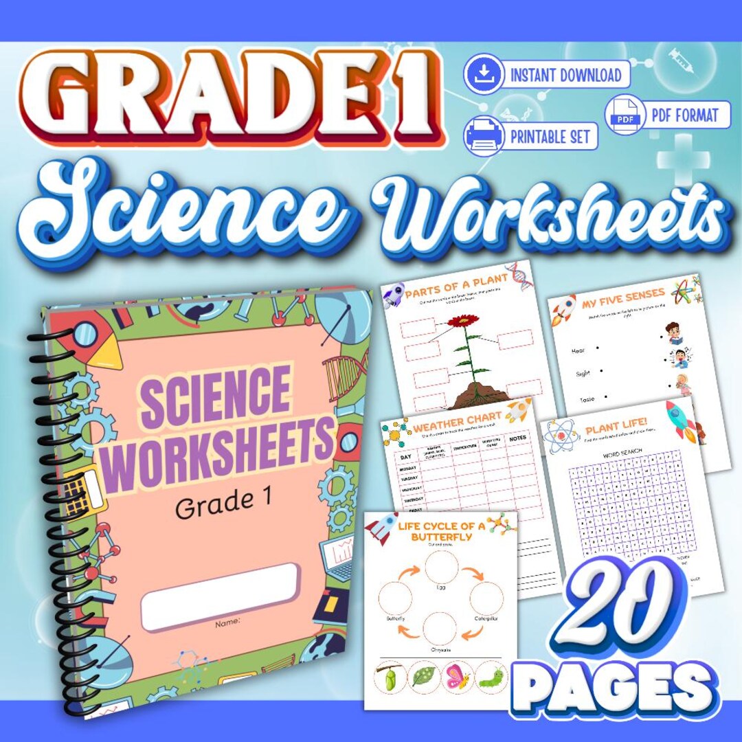 Grade 1 Science Worksheets Bundle | Plants, Senses, Weather (20 Pages ...
