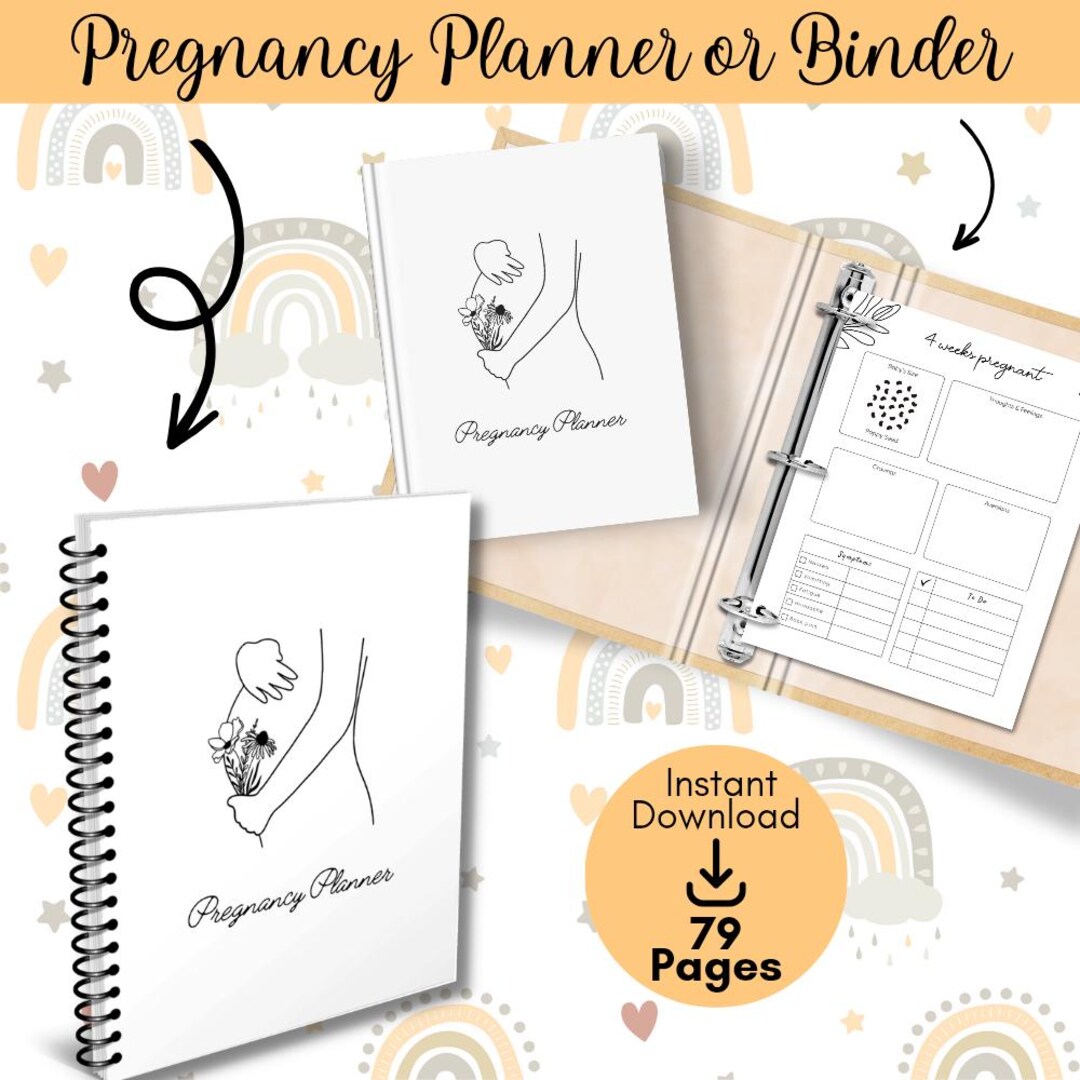 79-page Pregnancy Planner | Weekly Countdown, Trimester Checklists ...