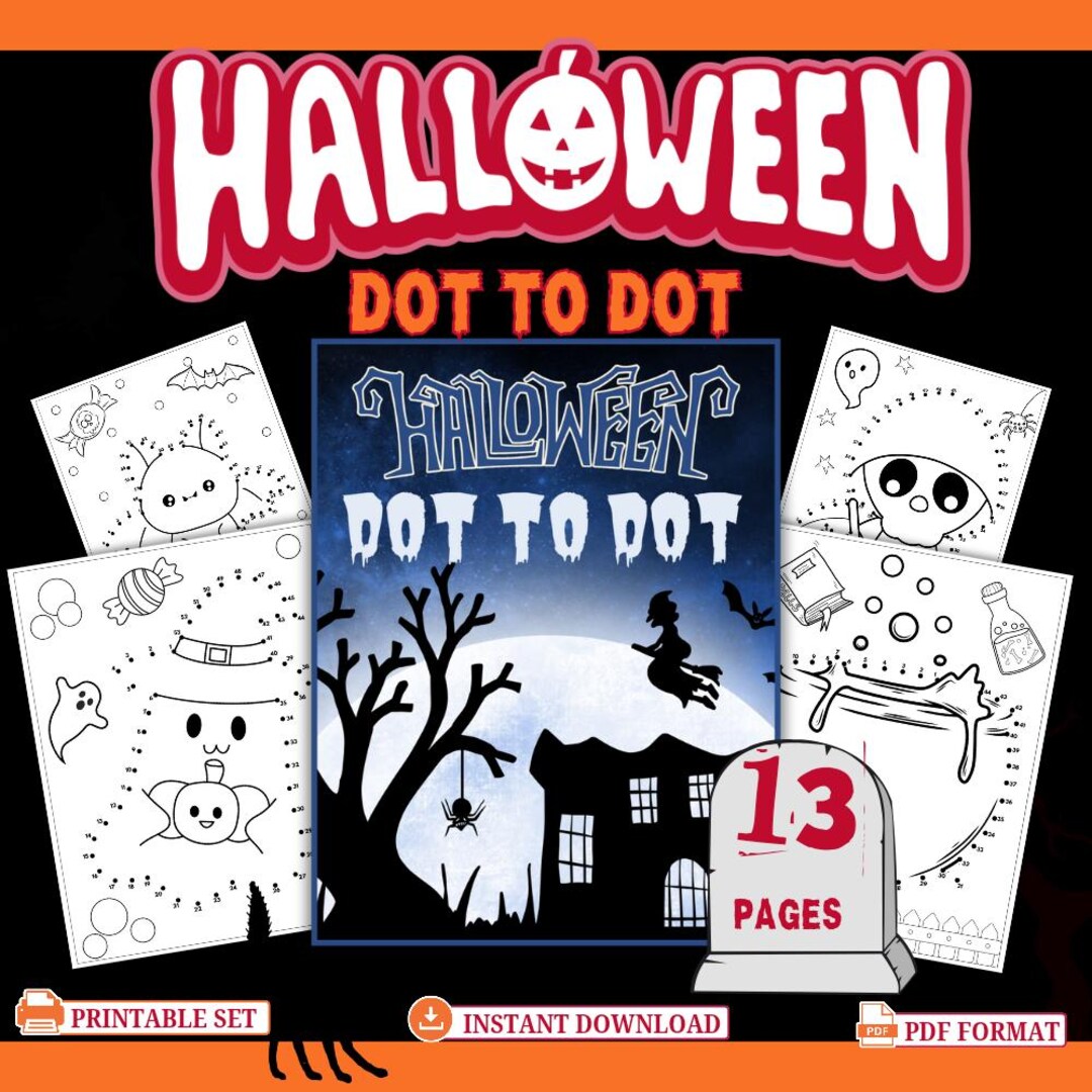 Spooky Halloween Dot to Dot Pages: Kids Activity (PDF Pattern) - Etsy UK
