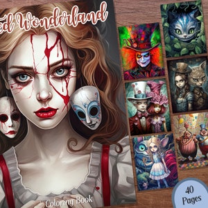 Twisted Wonderland Coloring Book - 40 Grayscale Printable Adult ...