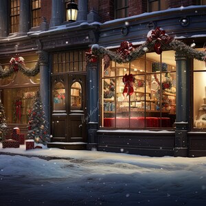 Festive Christmas Store Front Desktop Wallpapers, Instant Digital ...