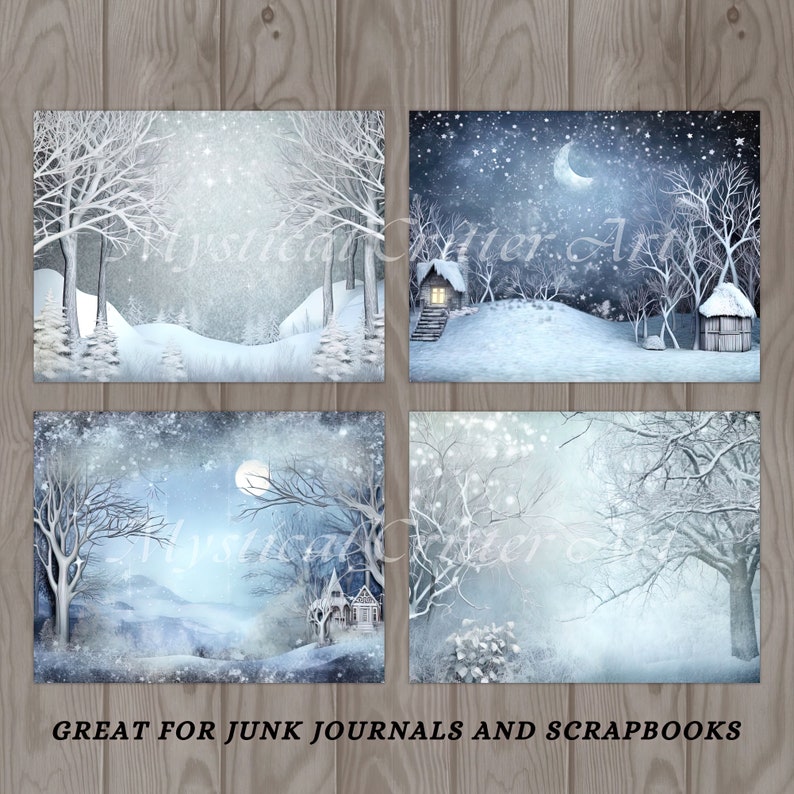 Snowy Wonderland Junk Journal Pages Instant Digital Download - Etsy