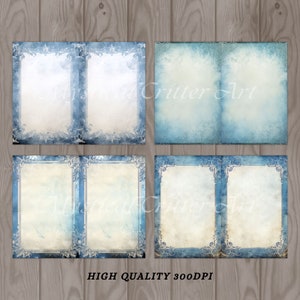 Blank Blue Journal Paper, Printable Junk Journal Pages 11x8.5 Inch ...