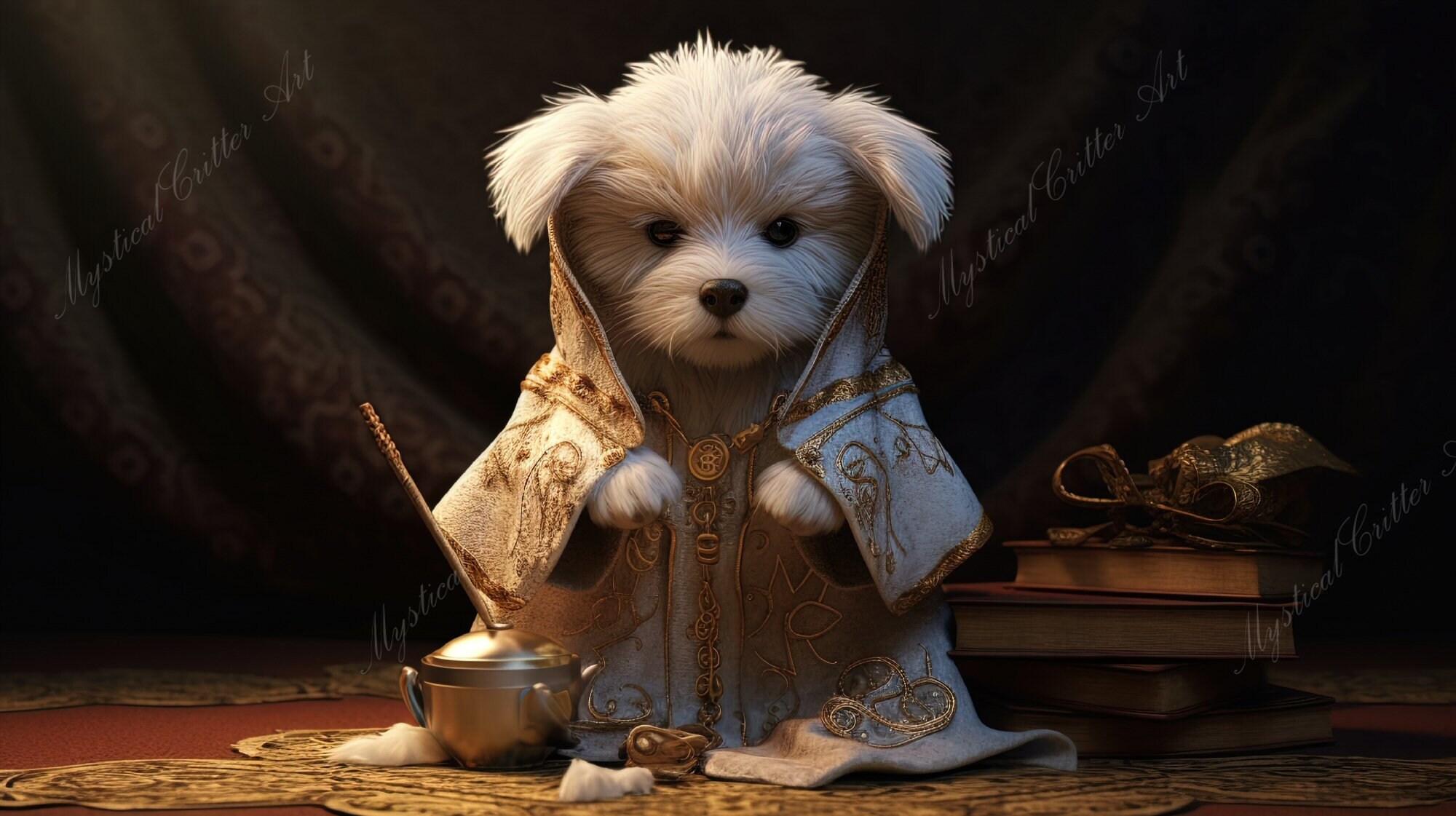 Medieval Fantasy Puppies Digital Images Desktop Background - Etsy