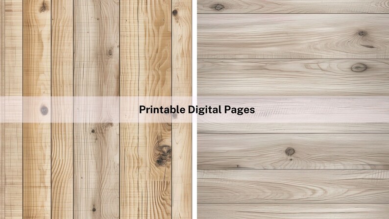 Seamless Light Wood Texture Digital Paper, Wood Plank Backgrounds ...