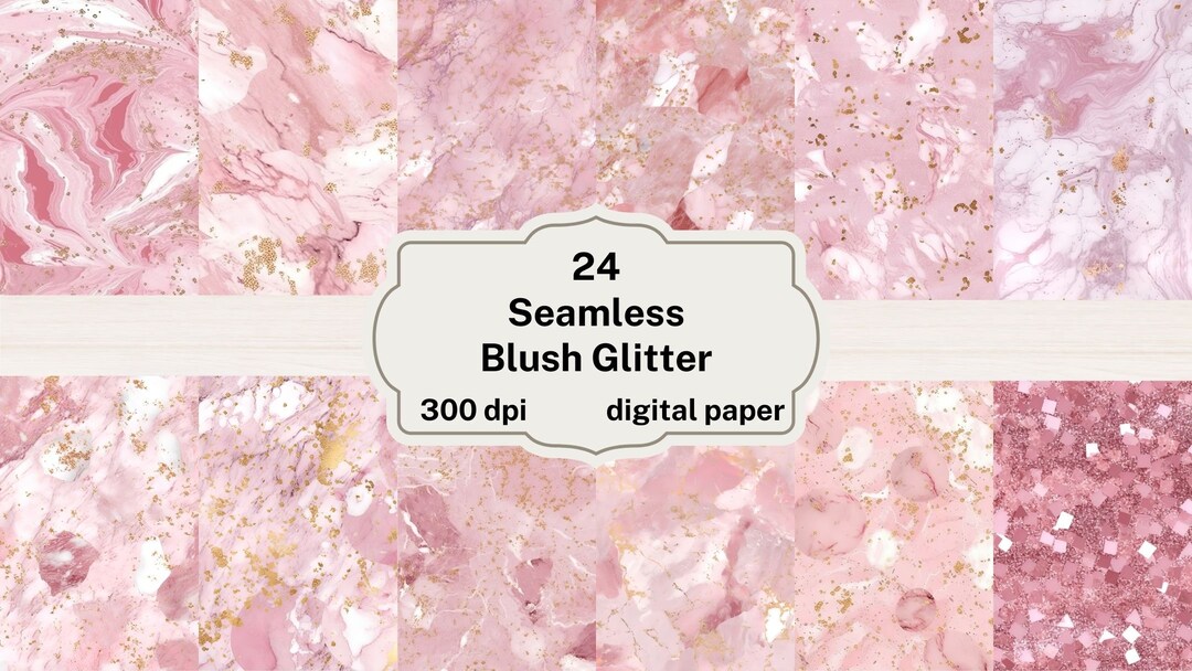 Blush Glitter Digital Paper, Seamless Blush Pink Pattern Backgrounds ...