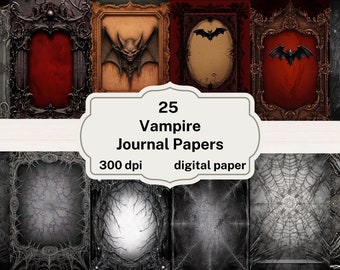 Vampire Book Covers, Printable Decorative Gilded Book Covers 8.5 X 11 ...