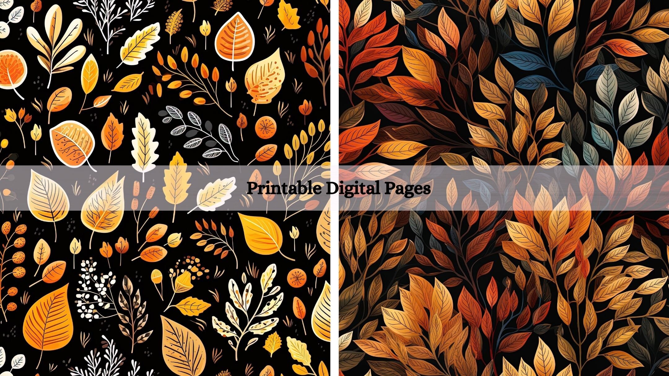Fall Leaves Digital Paper Seamless Leaf Pattern Backgrounds - Etsy