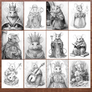 Medieval Mice Coloring Book | 50 Coloring Pages for Adults and Kids ...