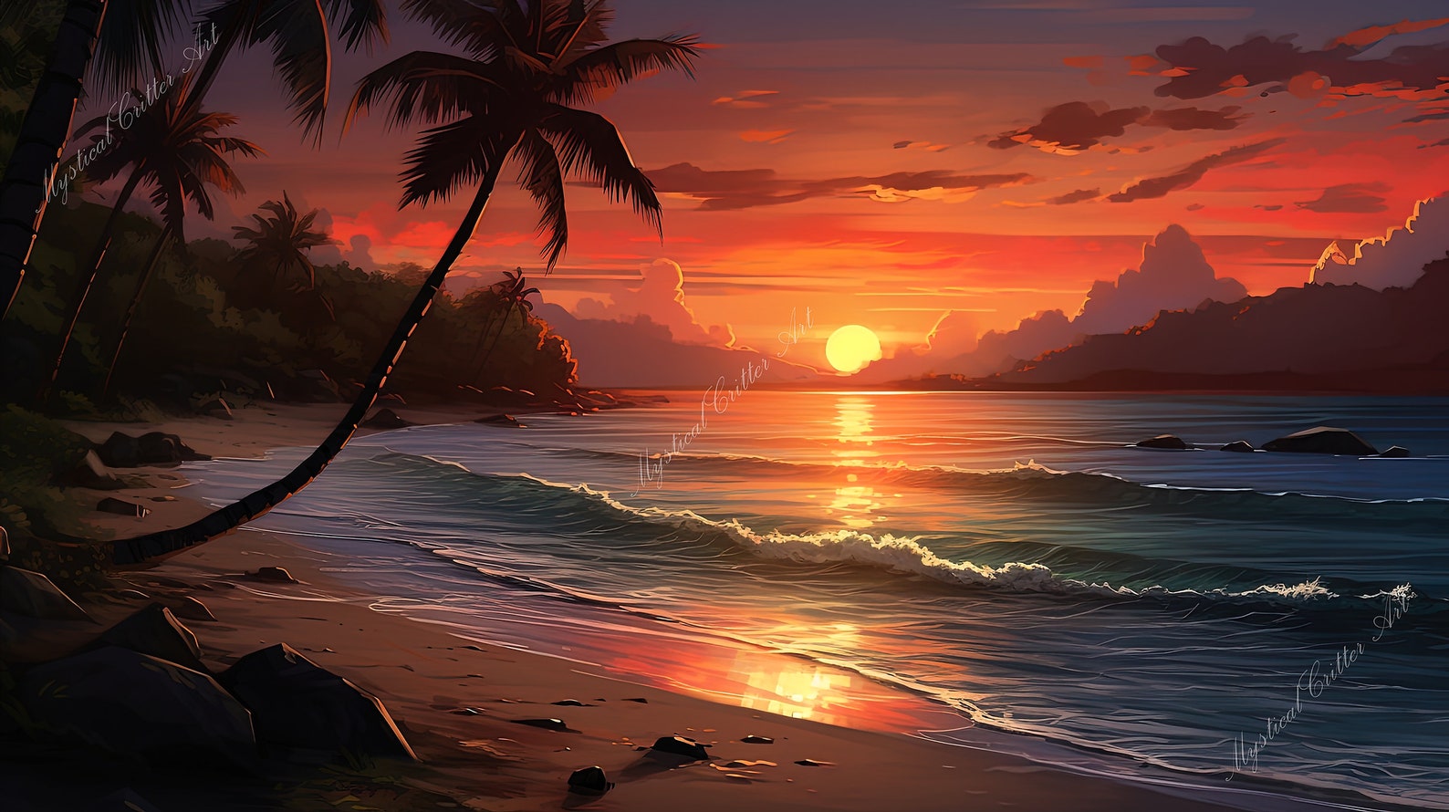 Serene Sunset Love Romantic Beach Desktop Wallpaper Instant Download - Etsy