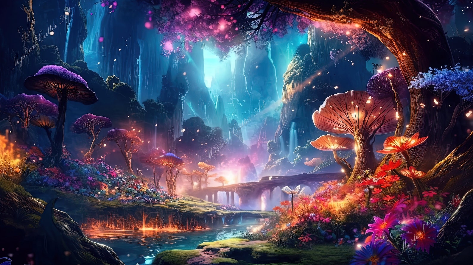 5 Magical Backgrounds, Computer Wallpaper, Digital Wallpaper, Desktop ...