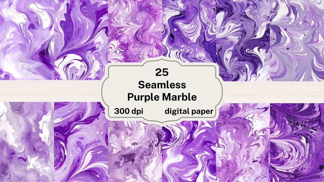 Purple Marble Digital Paper, Seamless Marble Texture Backgrounds ...