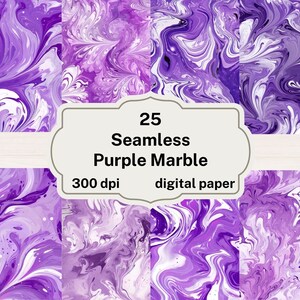 Purple Marble Digital Paper, Seamless Marble Texture Backgrounds ...