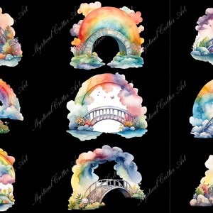 Watercolor Rainbow Bridge Clipart, Bridge Clip Art Instant Download for ...