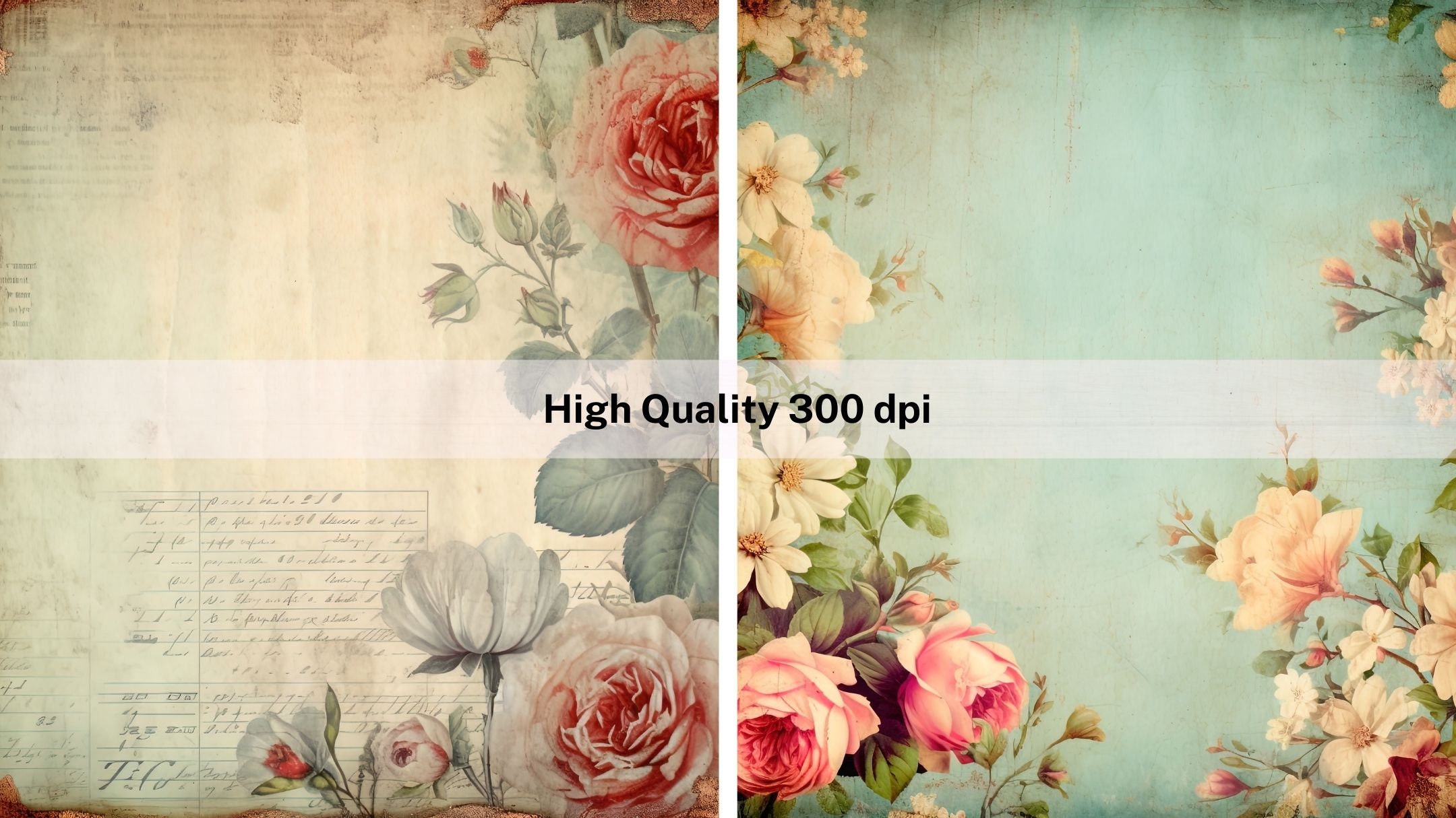 Vintage Shabby Floral Digital Paper Shabby Flower Paper - Etsy