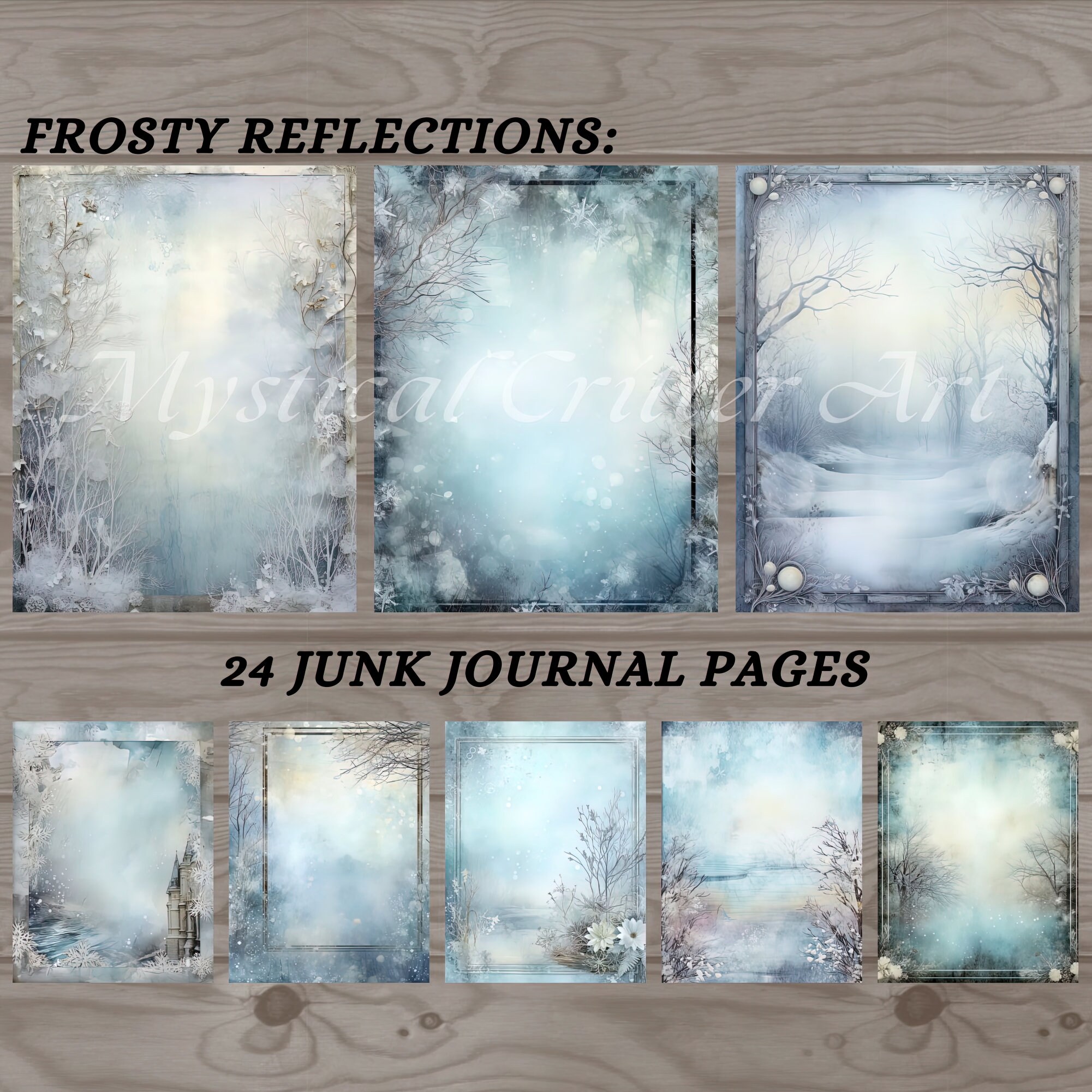 Frosty Reflections Junk Journal Pages Printable DIY - Etsy