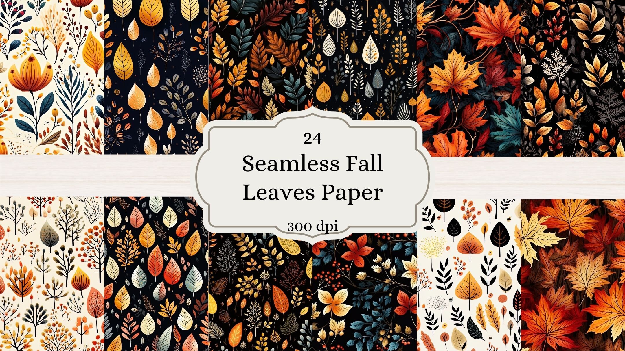 Fall Leaves Digital Paper Seamless Leaf Pattern Backgrounds - Etsy