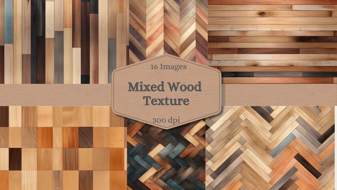 Seamless Mixed Wood Texture Digital Paper, Rustic Wood Plank ...