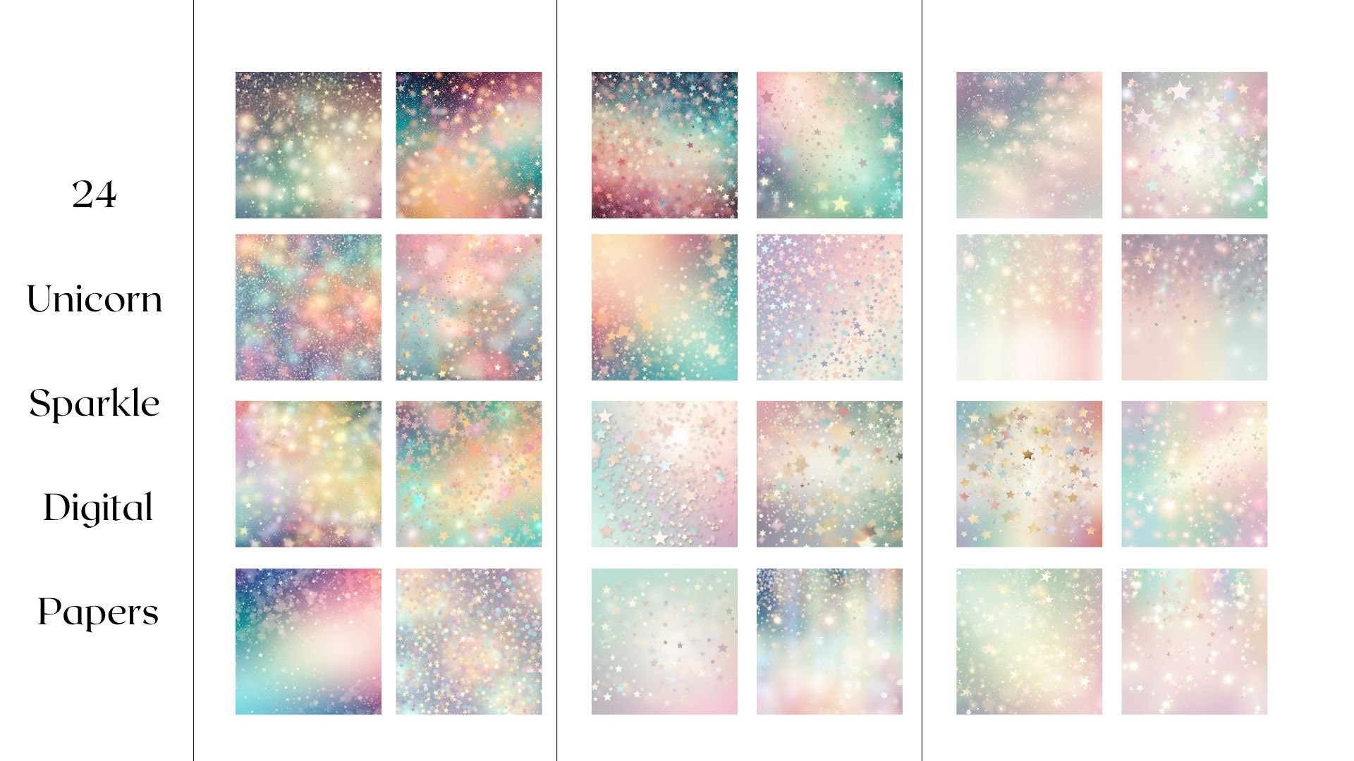 Pastel Watercolor Digital Paper Pastel Stars Digital Paper - Etsy