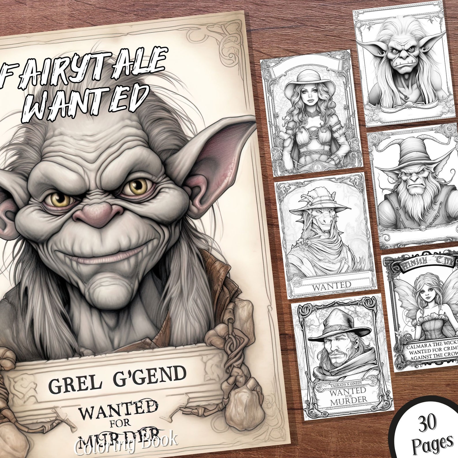 Fairy-tale Wanted Poster Coloring Book, Elves, Orcs, Goblins, Trolls ...