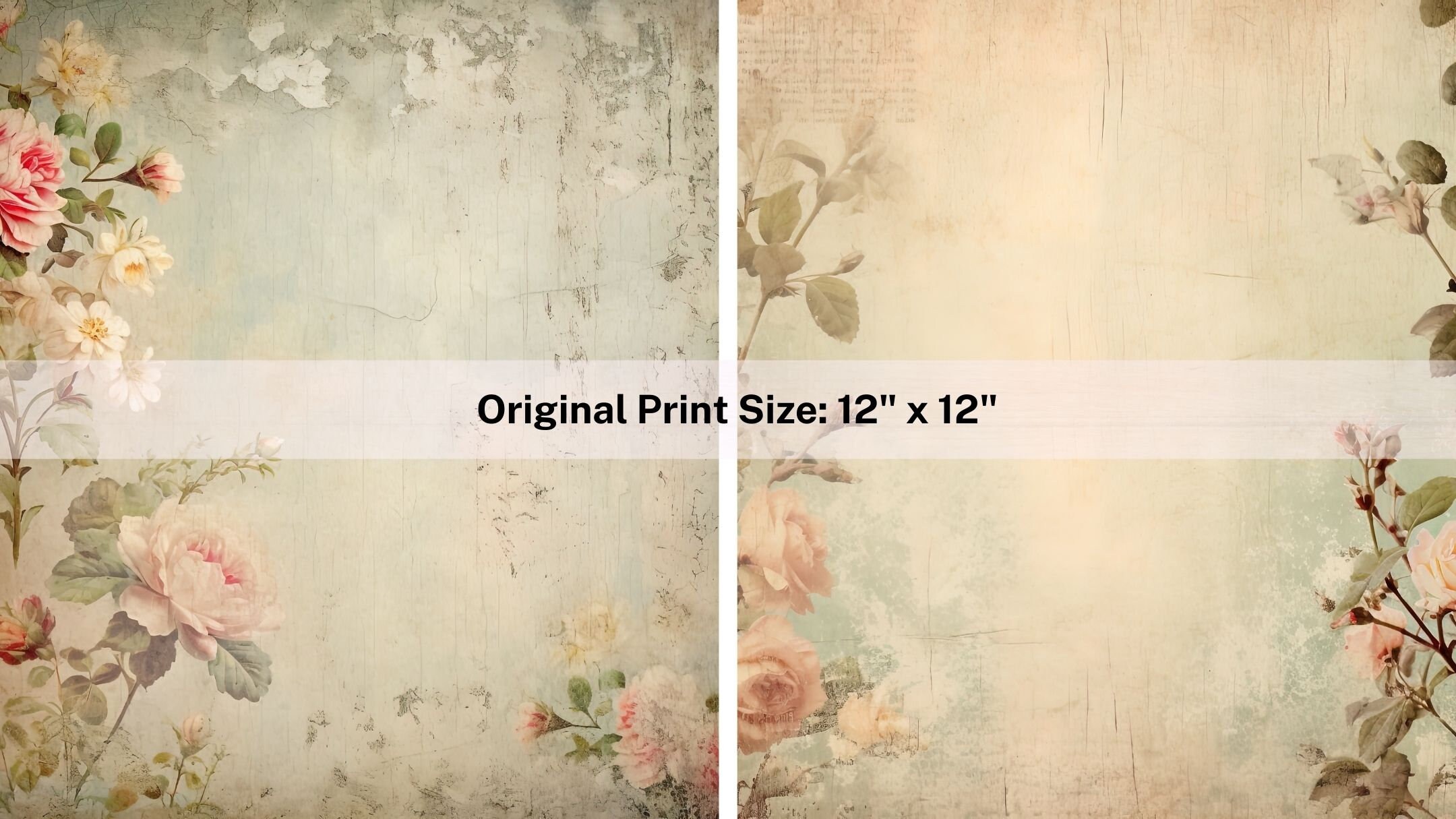 Vintage Shabby Floral Digital Paper Shabby Flower Paper - Etsy