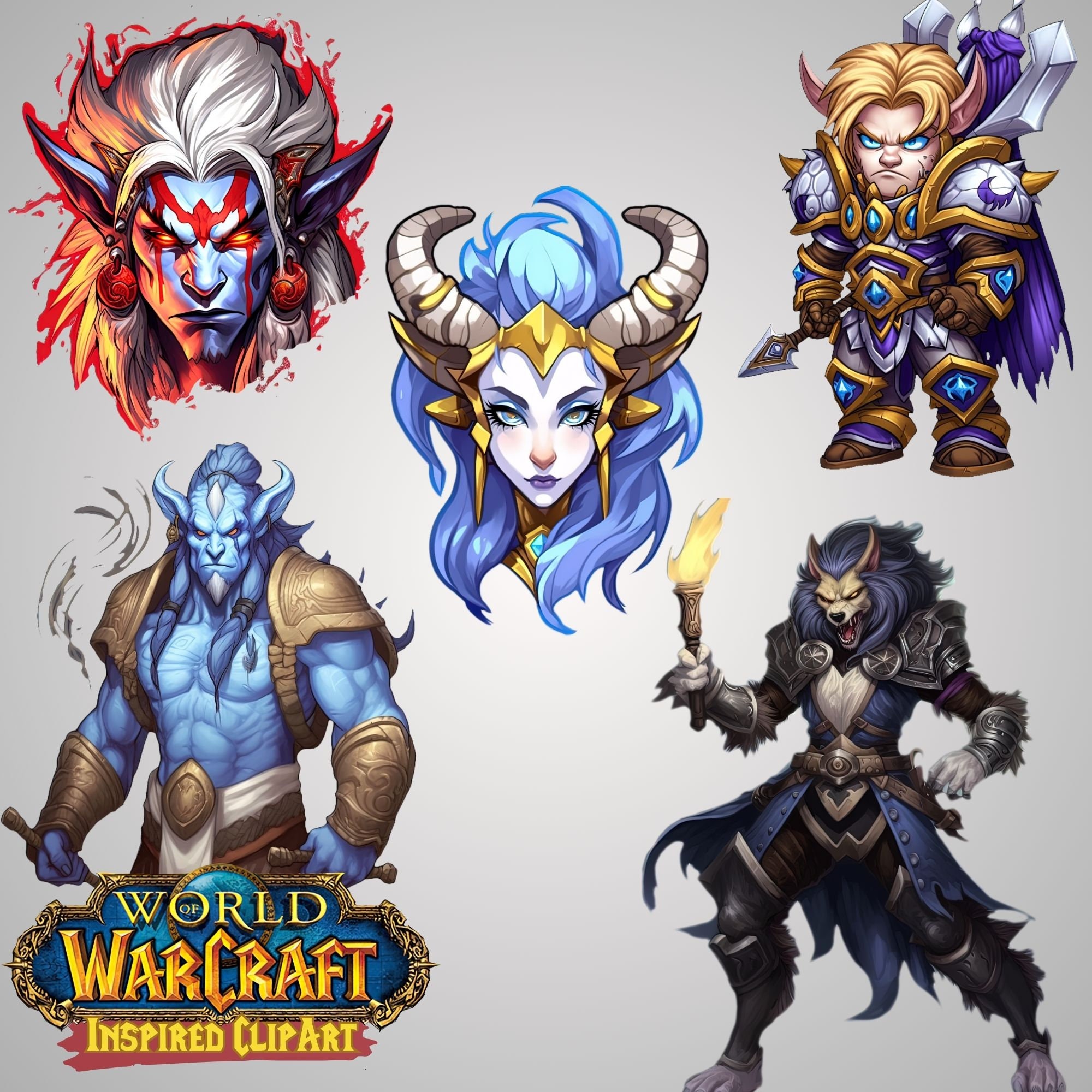 World of Warcraft Inspired Clipart Stickers, 46 Transparent PNG Images ...