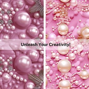 Pink Pearl Digital Paper, Seamless Pearl Pattern Backgrounds Printable ...