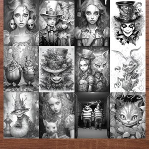 Twisted Wonderland Coloring Book - 40 Grayscale Printable Adult ...