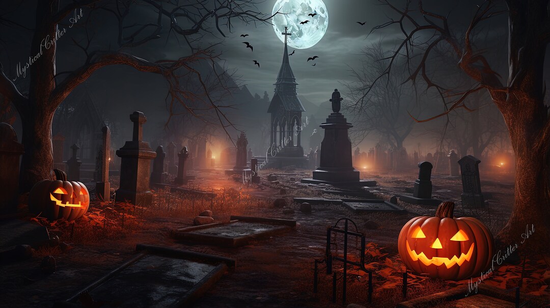 Spooky Halloween Graveyard Desktop Wallpapers Creep up Your Screen ...