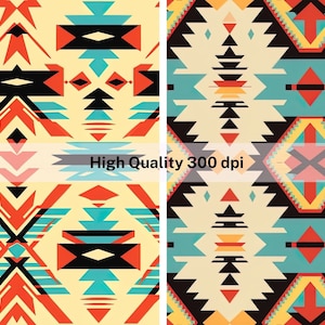 Navajo Inspired Digital Paper, Seamless Pattern Backgrounds Printable ...