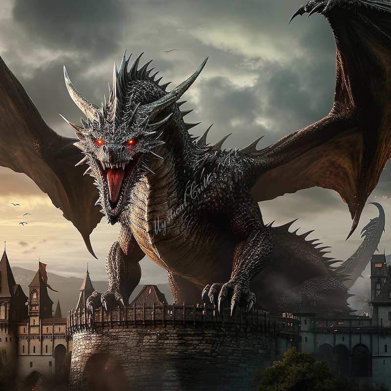 Desktop Wallpaper Dragon - Etsy