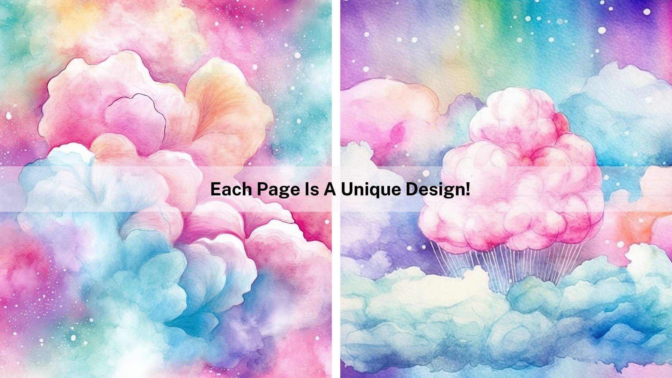 Watercolor Cotton Candy Digital Paper Watercolor Rainbow - Etsy
