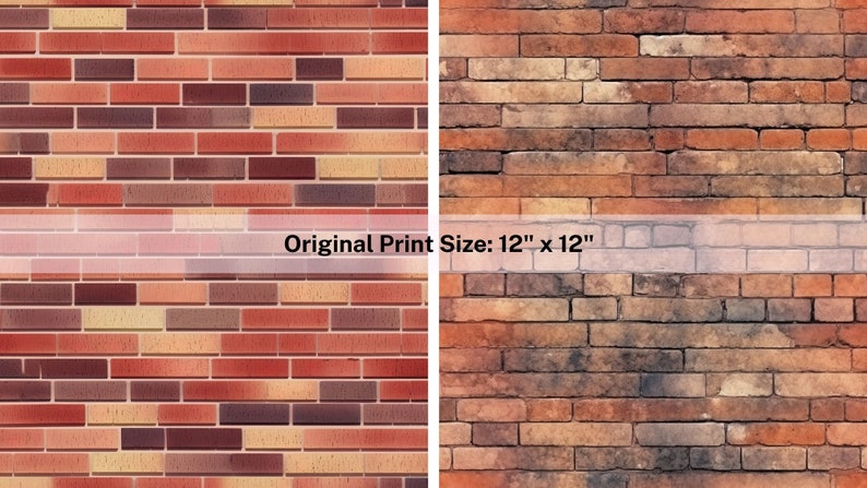 Seamless Brick Wall Texture Digital Paper, Brick Wall Backgrounds ...