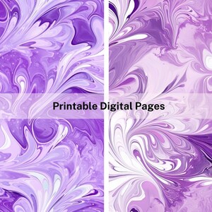 Purple Marble Digital Paper, Seamless Marble Texture Backgrounds ...