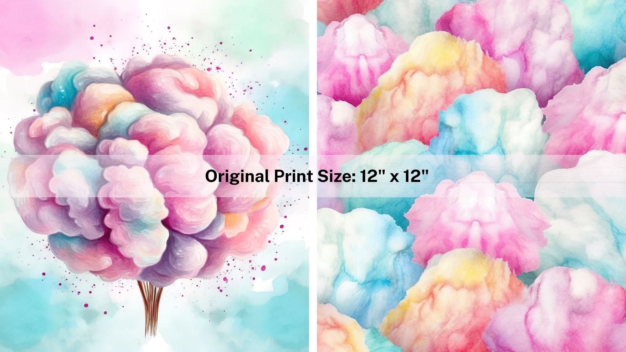 Watercolor Cotton Candy Digital Paper Watercolor Rainbow - Etsy