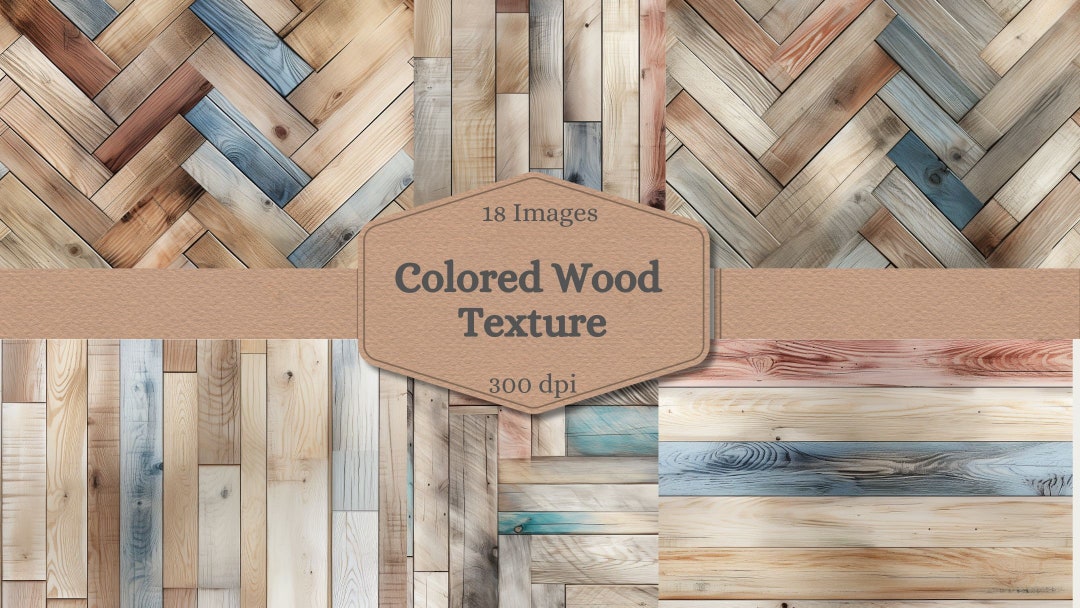Seamless Colored Wood Texture Digital Paper, Rustic Wood Plank ...